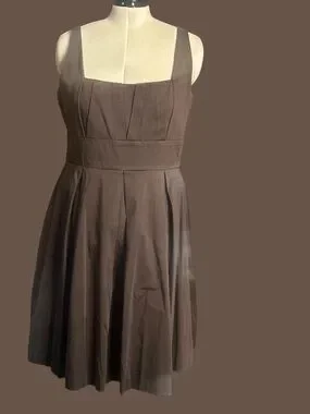 Calvin Klein | Dresses | Calvin Klein Brown Squareneck Fit N Flair Box ...